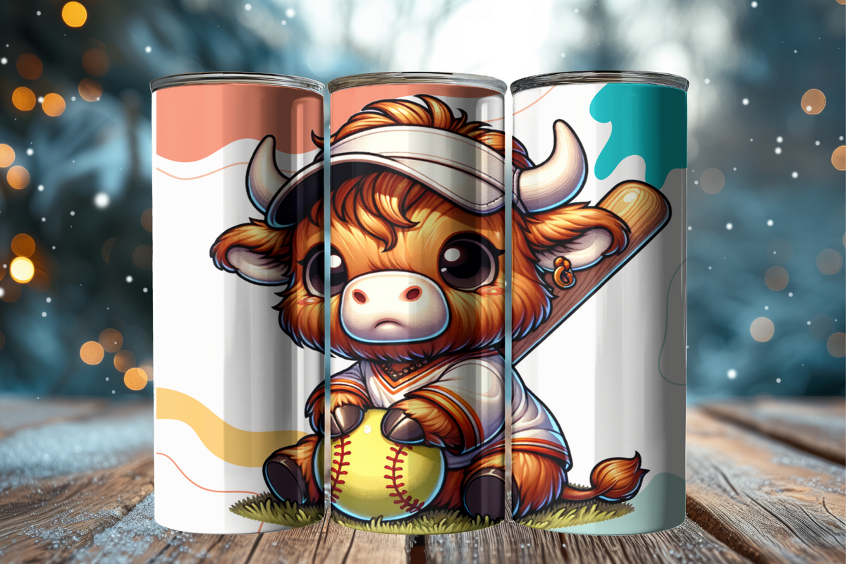 Highland Cow Softball - Digital Download – CraftyWithIt
